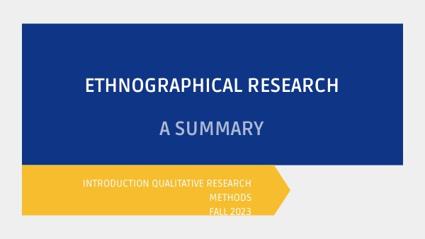 Ethnography