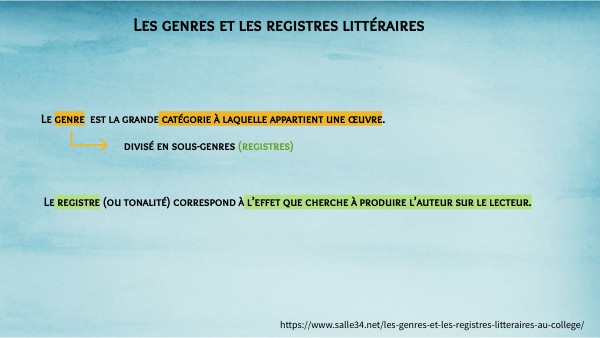 les genres et les registres littéraires les genres et les registres littéraires