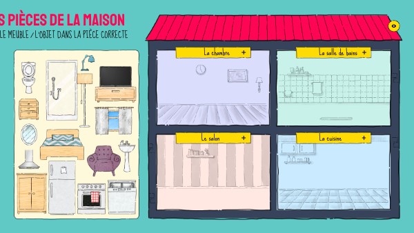 Les pièces et les meubles de la maison