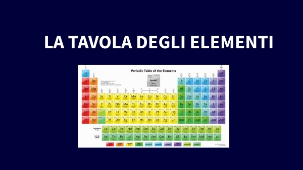 la tavola degli elementi