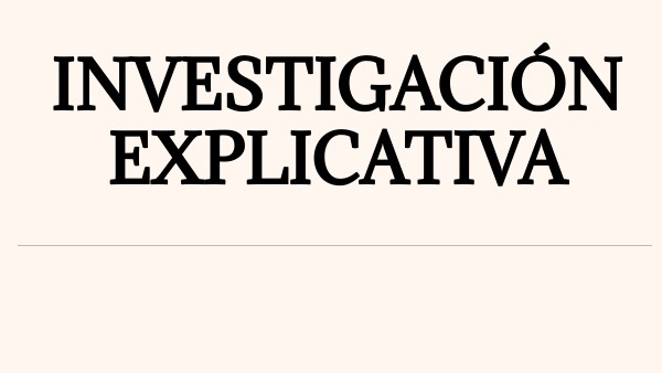 InvestigaciÓn Explicativa