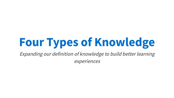 Four Types of Knowledge