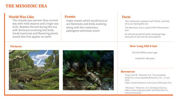 Mesozoic Era Research Project