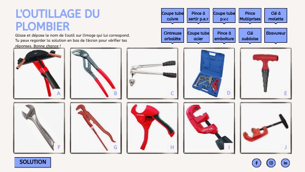 Les outils du plombier