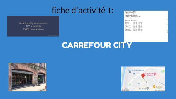 fiche d'activité sur carrefour city