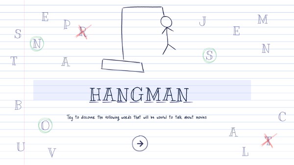 VOC - Hangman movies adjectives