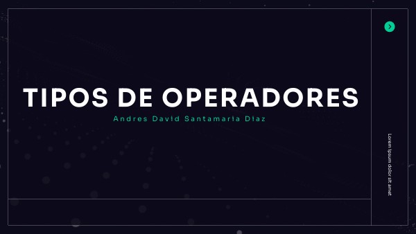 PRESENTACIÓN TIPOS DE OPERADORES