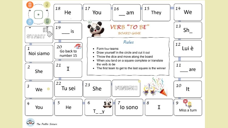 Verb to be board game