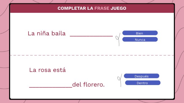 Completar la frase juego