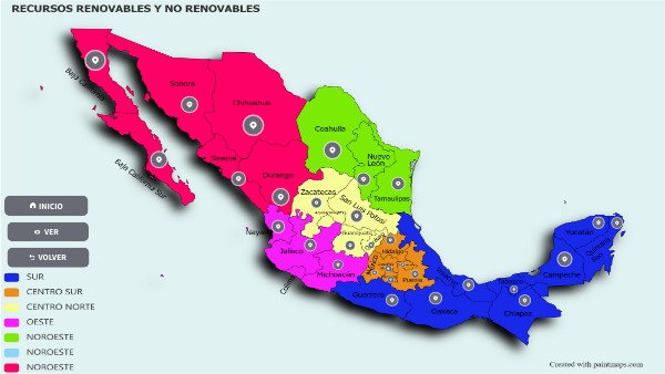 MAPA DE MEXICO ( RECURSOS RENOVABLES )
