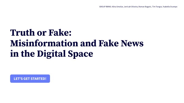 Group 9: Disinformation & Fake