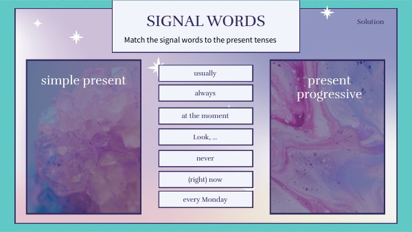 Present tenses signal words