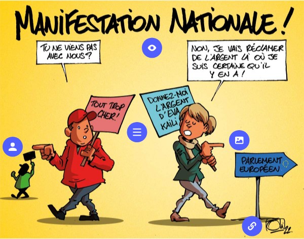 Présentation de la caricature "Manifestation Nationale !" par Oli.