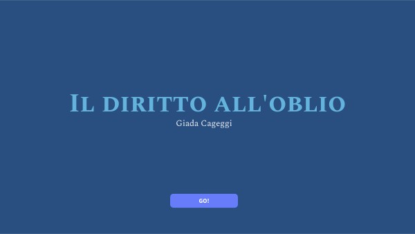 Il diritto all'oblio