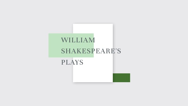 William Shakespeare's plays