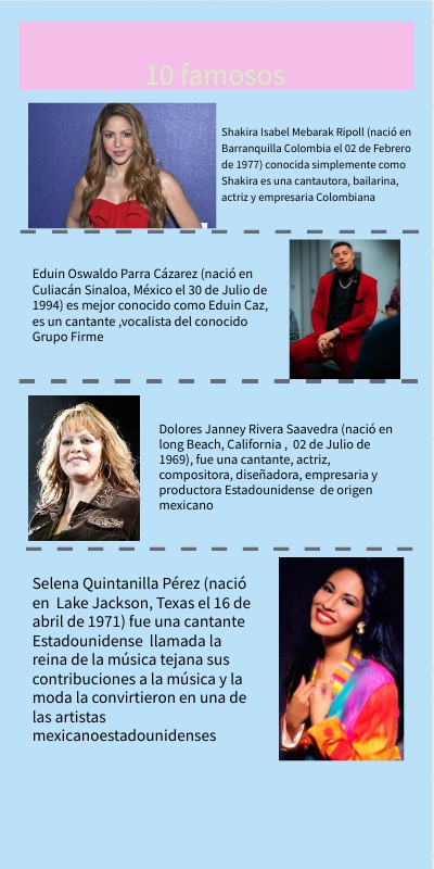Infografía 10 famosos