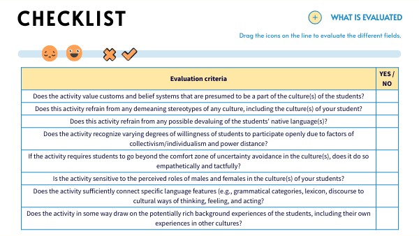 EDUCATION CHECKLIST