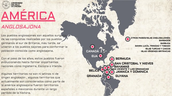 MAPA DE AMÉRICA ANGLOSAJONA
