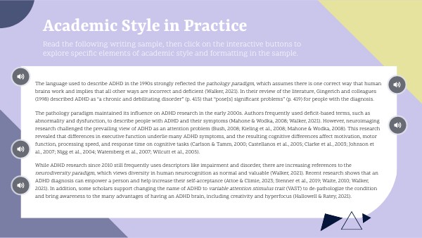 Academic Style in Practice