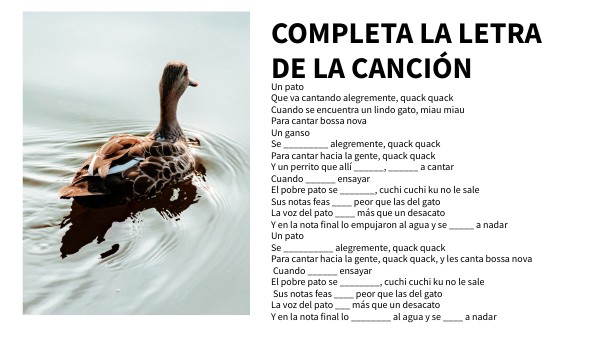 completa la letra "un pato#