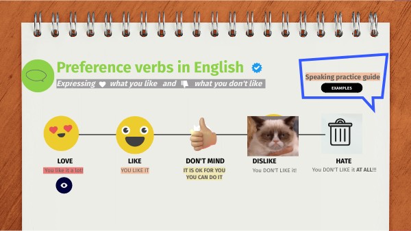 Verbs of PREFERENCE in English