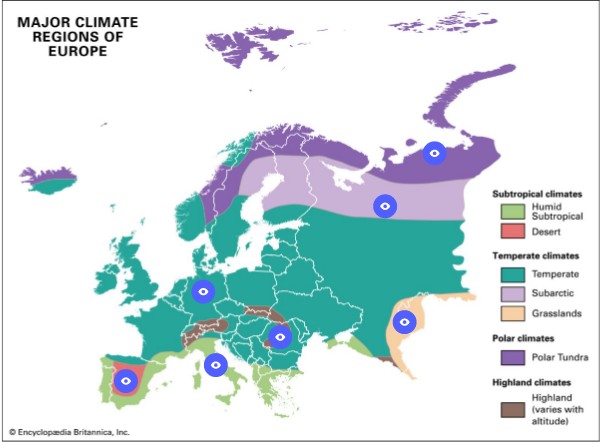 Climate Zones of Europe