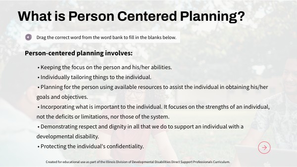 Person Centered Planning Activity