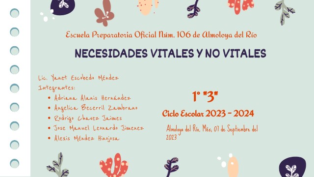 Las NECESIDADES VITALES y NO VITALES