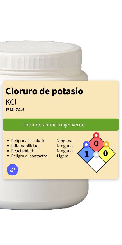 Etiqueta de seguridad - Cloruro de Potasio