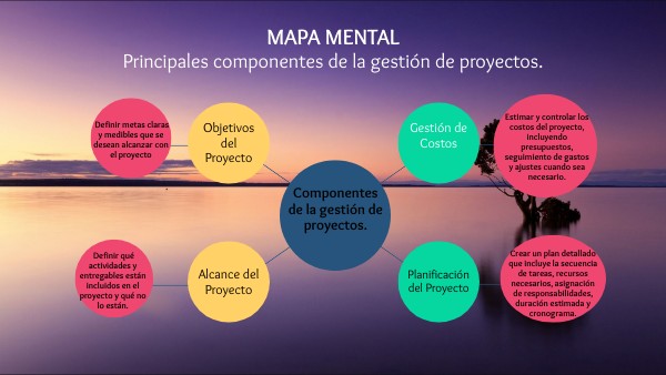 MAPA MENTAL Principales componentes de la gestión de proyectos.