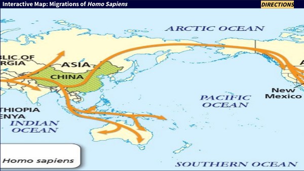 Interactive Map: Migrations of Homo sapien
