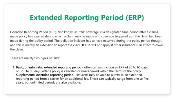 Extended Reporting Period (ERP)