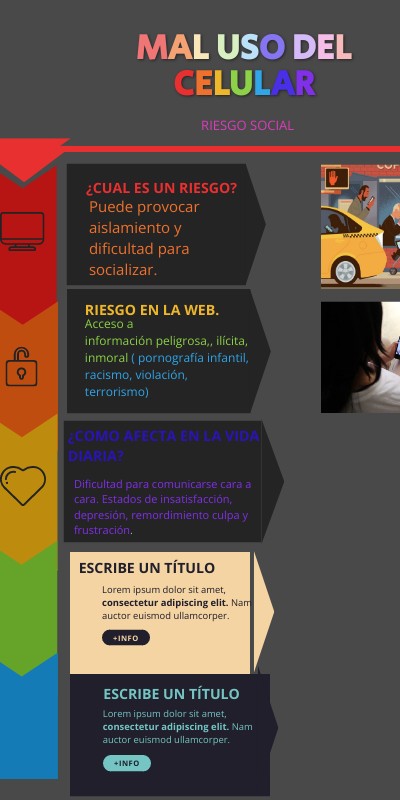 Infografía sobre el mal uso del celular