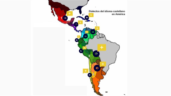 mapa variedad dialectal del español de América