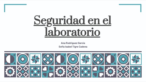 SEGURIDAD EN EL LABORATORIO PRESENTACIÓN