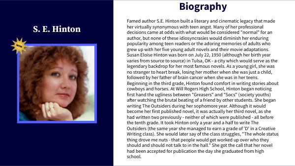 Biography of S. E. Hinton