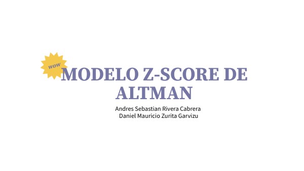 MODELO Z-SCORE DE ALTMAN.